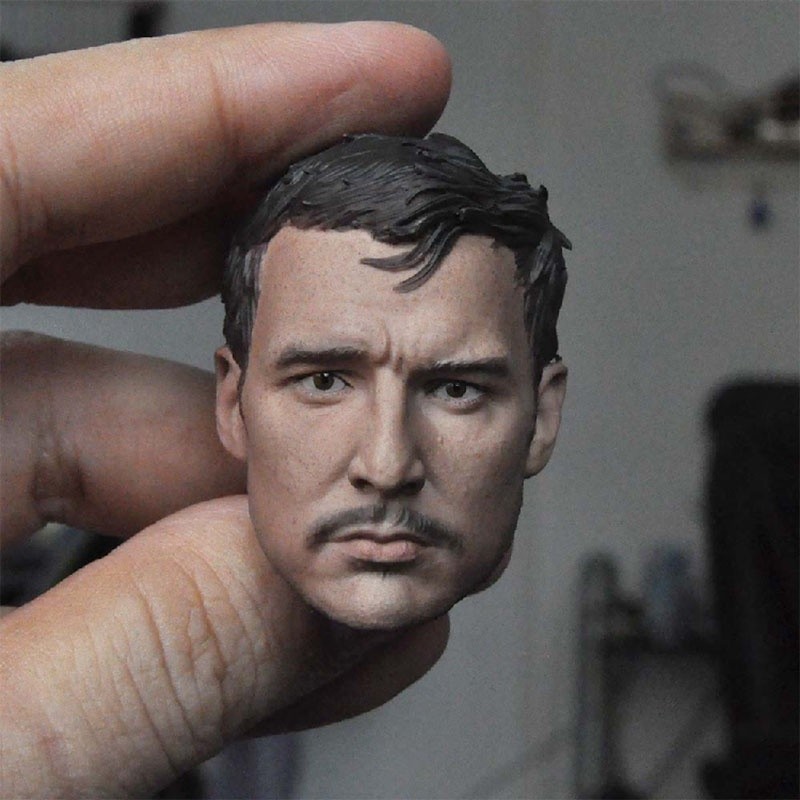 in stock 1/6 Scale The Mandalorian Pedro Pascal Head Sculpt Model Fit ...