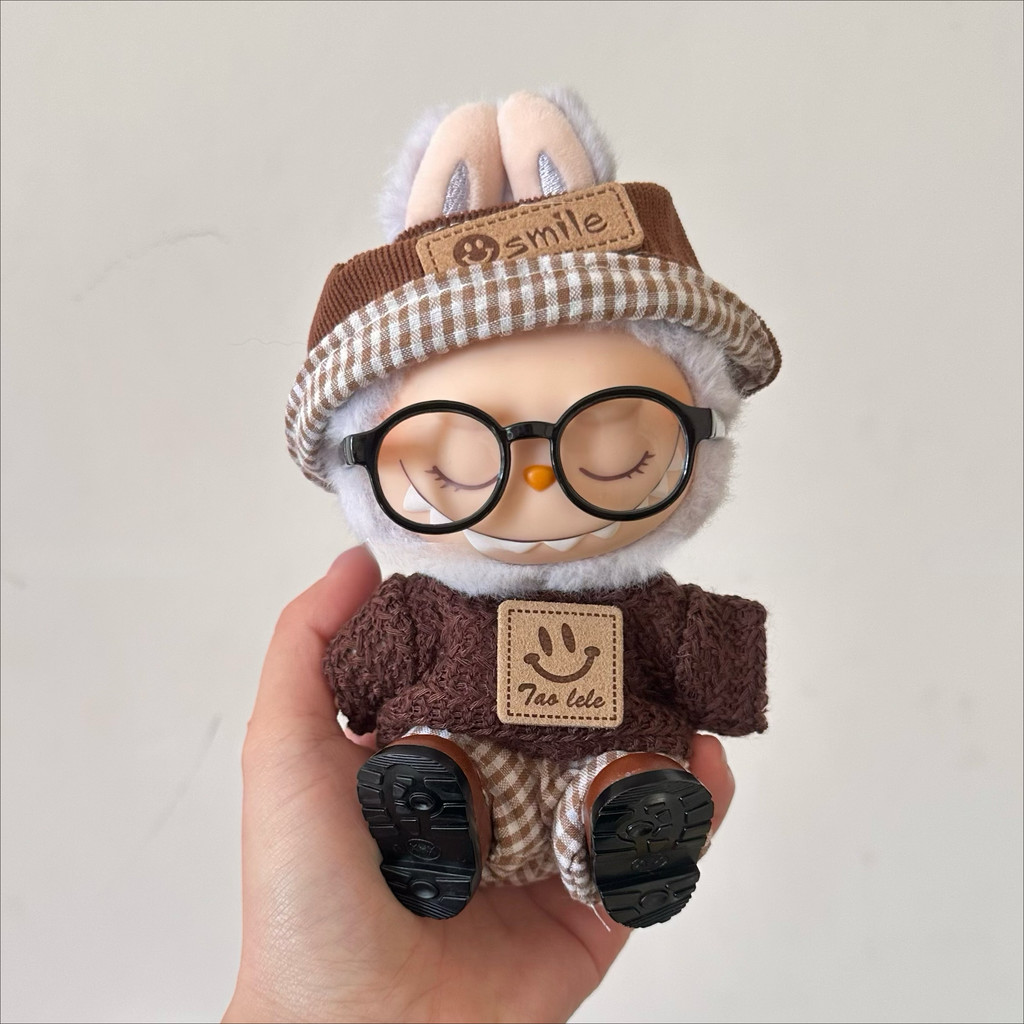 (Cloth Only) For 17 cm Labubu clothes labubu v1/v2 Maillard color retro ...