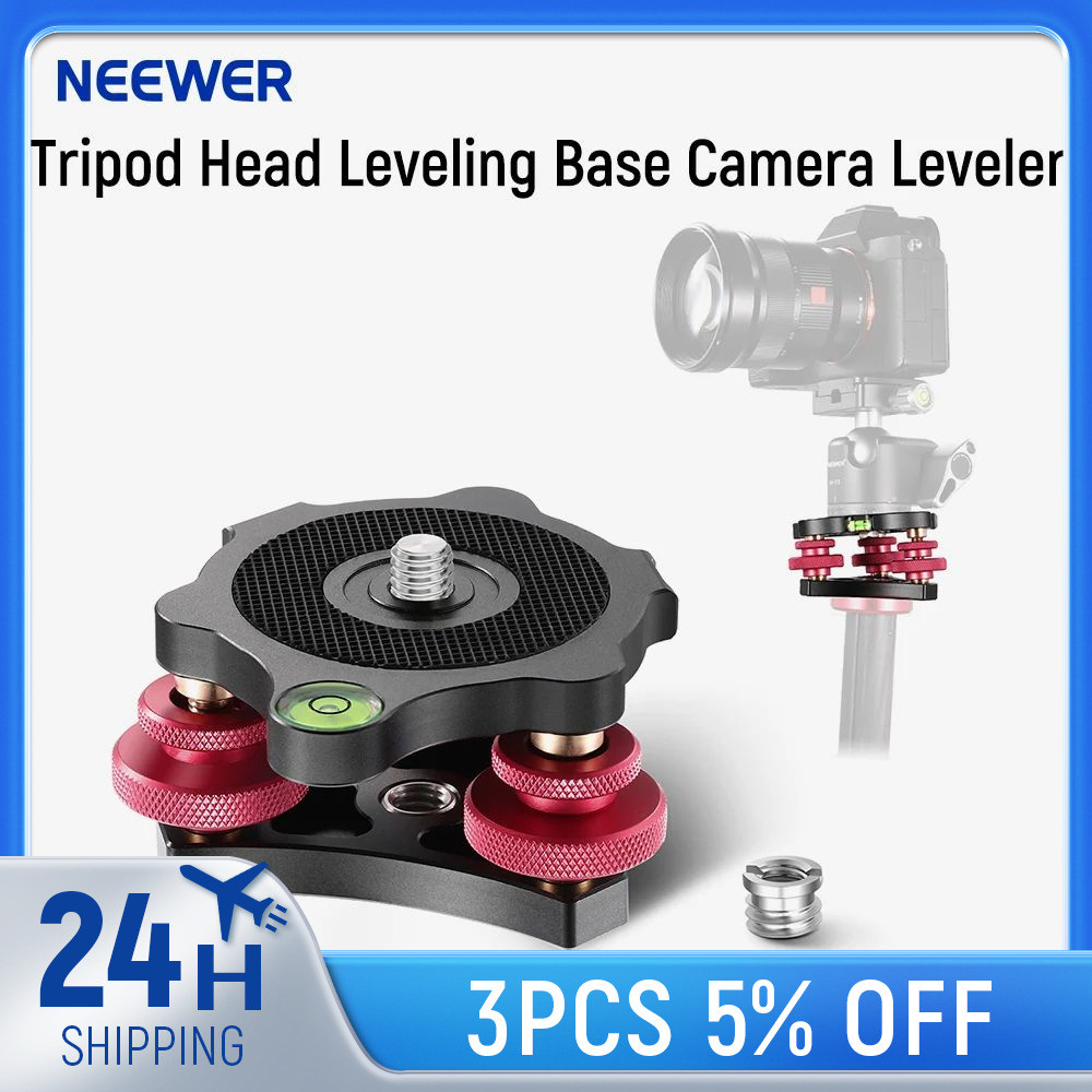 NEEWER Tripod Head Leveling Base Camera Leveler Aircraft Grade Aluminum ...