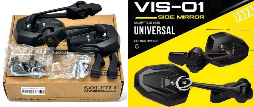 SIDE MIRROR VIS 01 SOLFILI VIS-01UNIVERSAL [ BLACK ] | Shopee Malaysia
