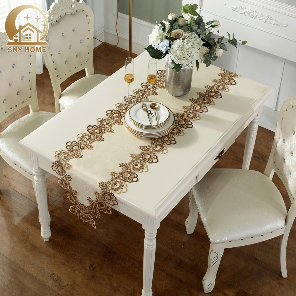 [SNY G Series] Table Runner Lace Alas Meja Runner Tablecloth Flag shape ...