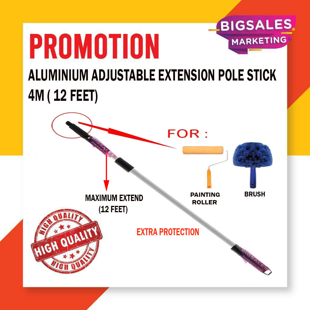 Aluminium Adjustable Extension Pole Stick For Roller Paint Or Cobweb ...