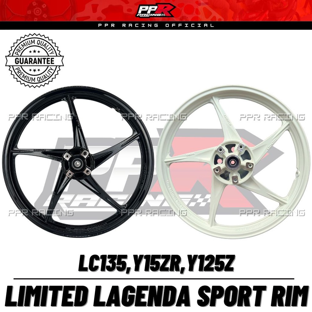 LAGENDA LIMITED SPORT RIM BLACK WHITE Y15ZR Y15 Y16ZR Y16 LC135 LC LC4S LC5S Y125Z HITAM KILAT ...