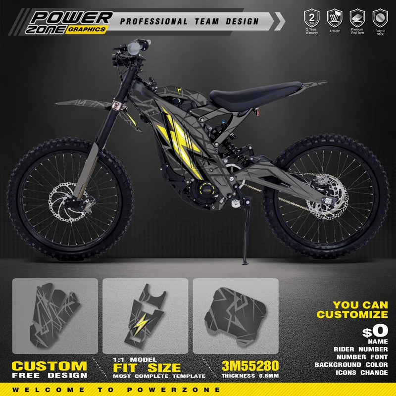PowerZone Motorcycle Graphics Backgrounds Stickers Kits For Surron Sur ...