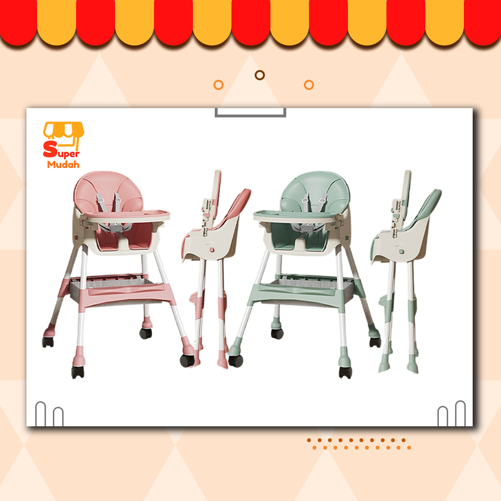 Kerusi Tinggi Bayi Boleh Laras Kerusi Makan Mudah Alih Pelbagai Fungsi ...