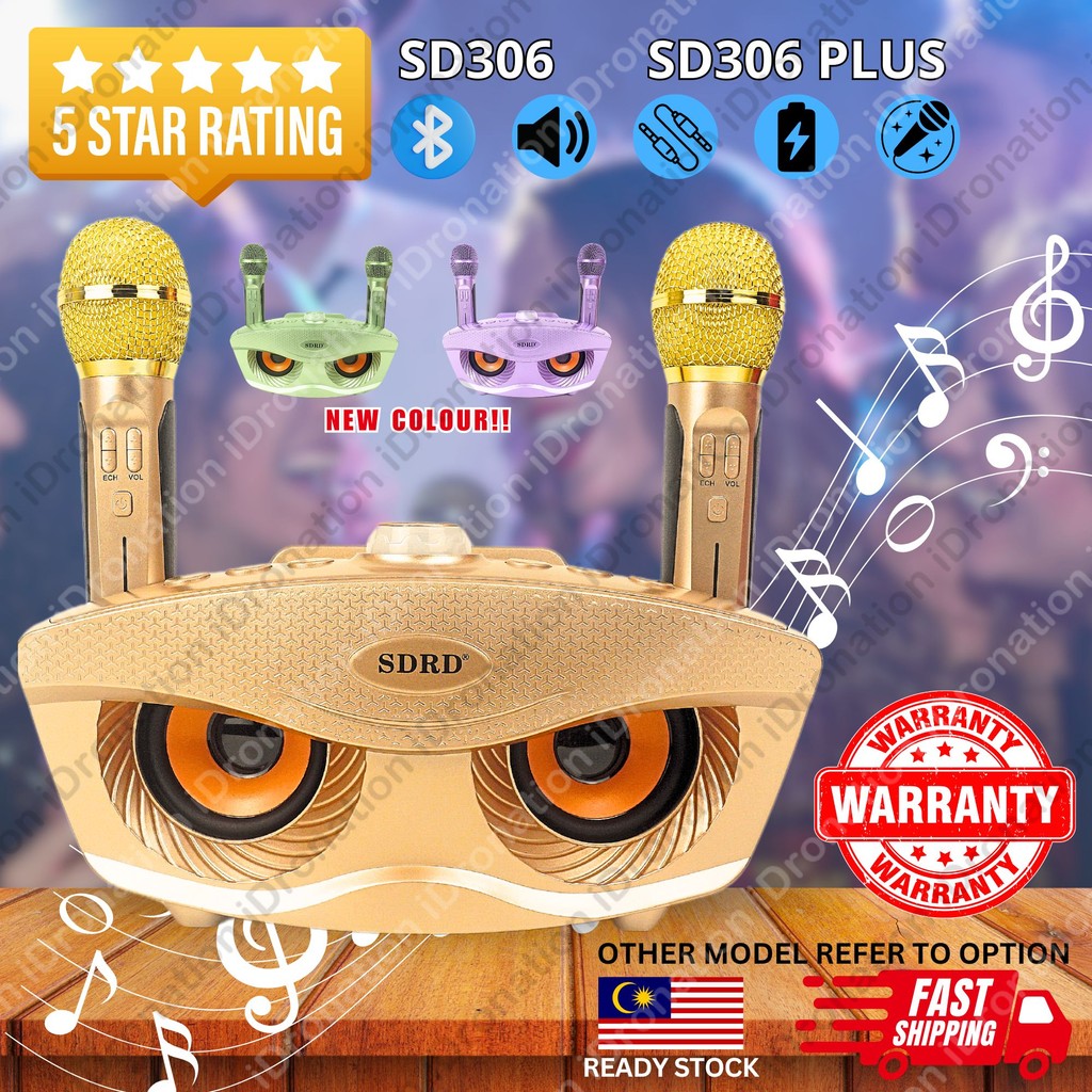 SDRD SD306 Plus Dual Wireless SD 306 Microphone Portable SDRD306 ...