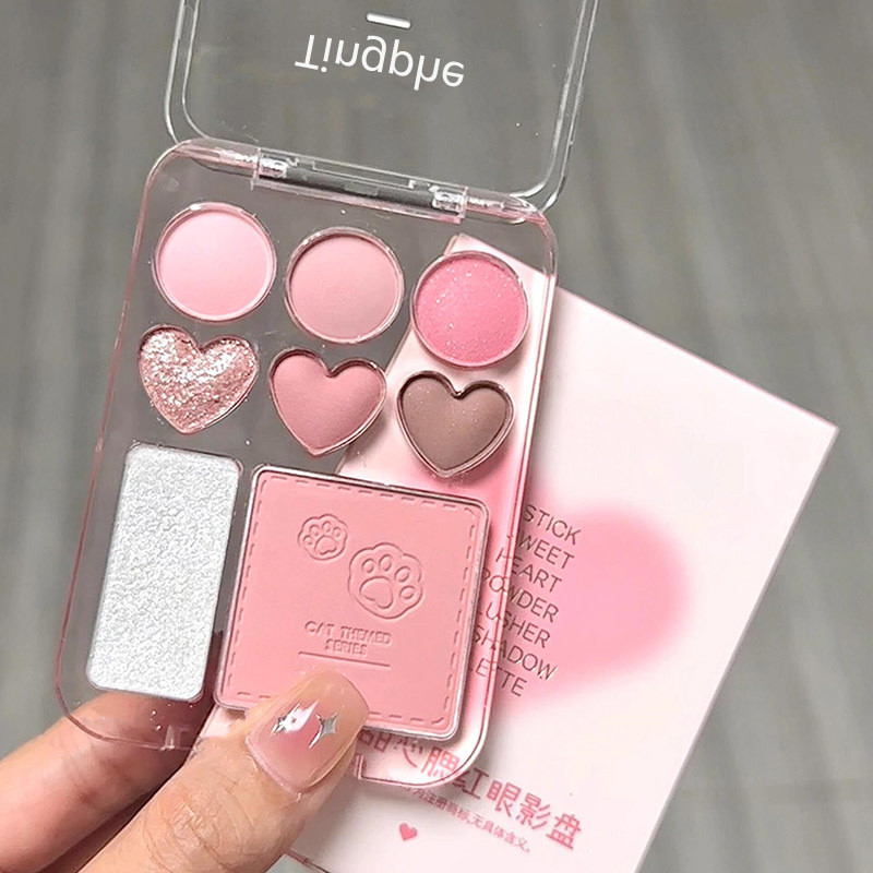 Emulsion Eyeshadow Palette 8 Heart-shaped with Emulsion Highlight, 3in1 ...