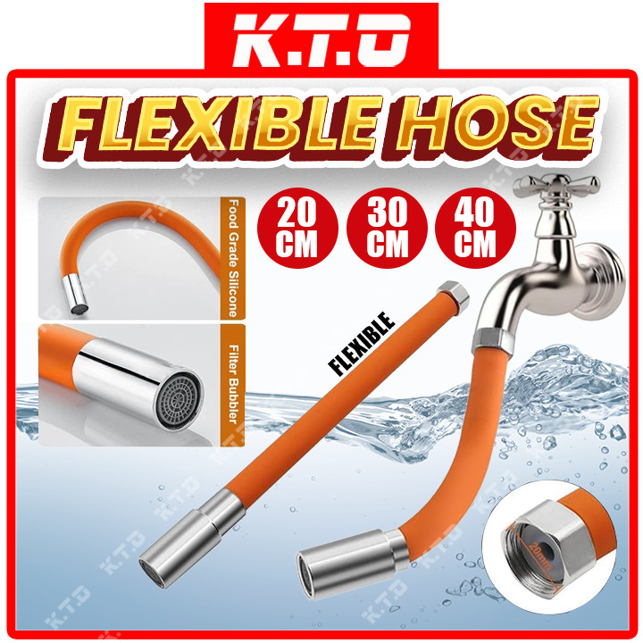 Flexible Hose Pipe Silicone Tube Bathroom Kitchen Faucet Extender 360 ...