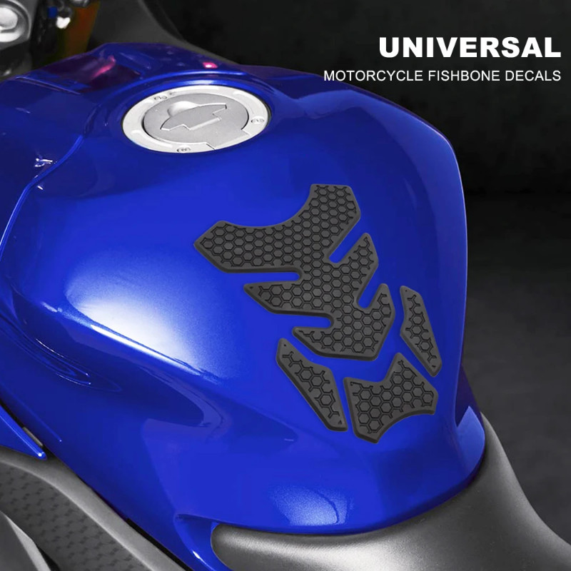 Universal Motorcycle Fish Bone Sticker Gas Fuel Tank Protector Pad ...