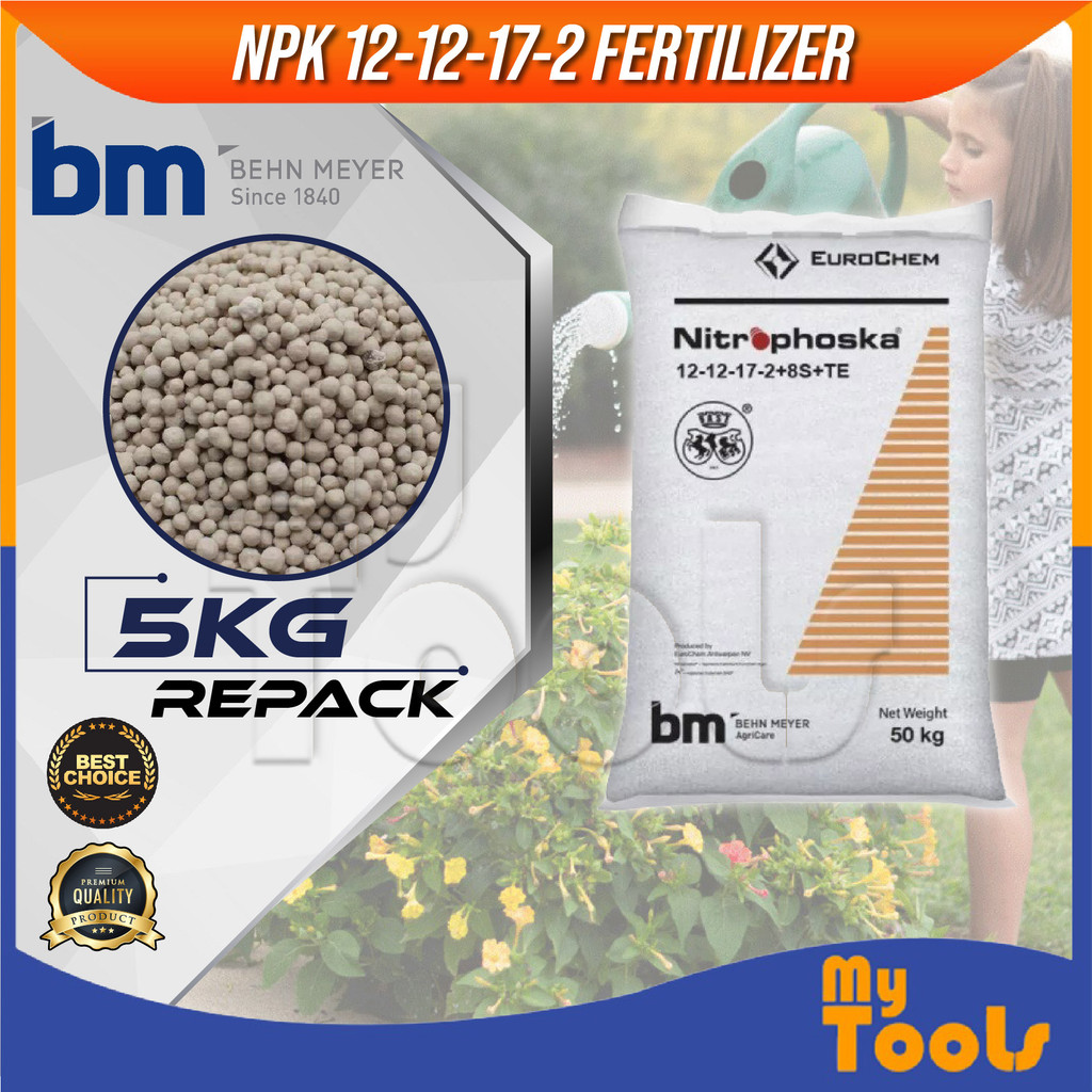 Mytools Fertilizer Nitrophoska Blue BEHN MEYER 12-12-17-2 (5KG) Baja ...