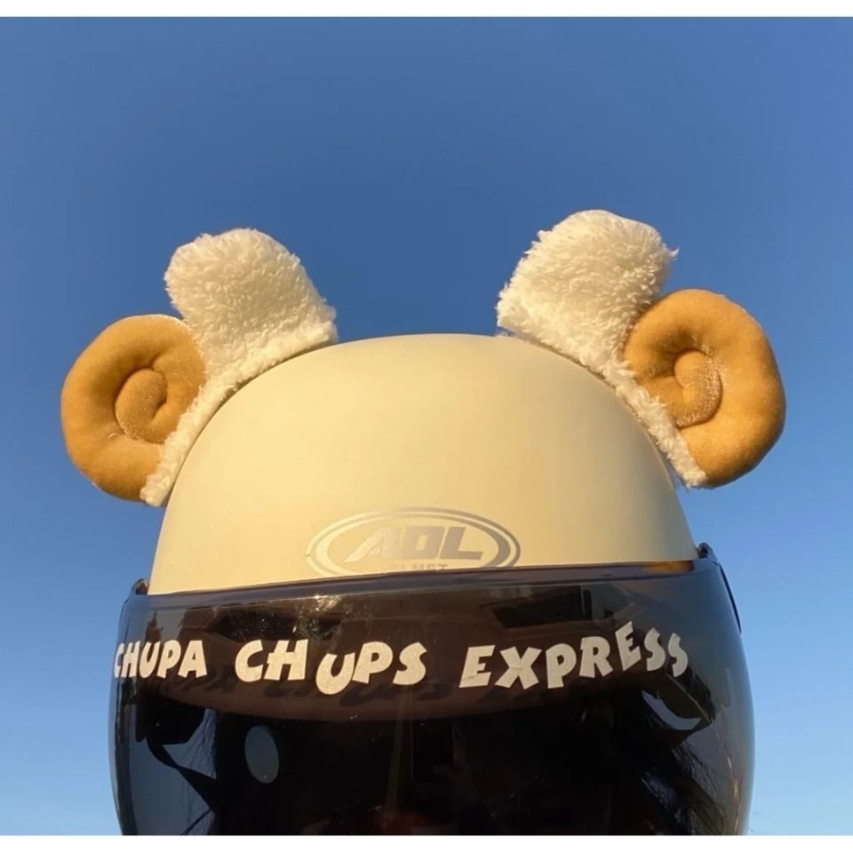 Angelababy Helmet Cute Sheep Ear Decoration Electric Vehicle Helmet ...