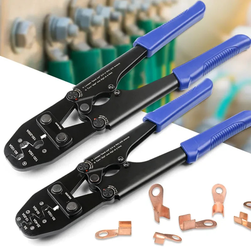 Copper Open Nose OT Line Nose U-shaped Bare Terminal Clamp Crimping Pliers 5-200A Connector ...