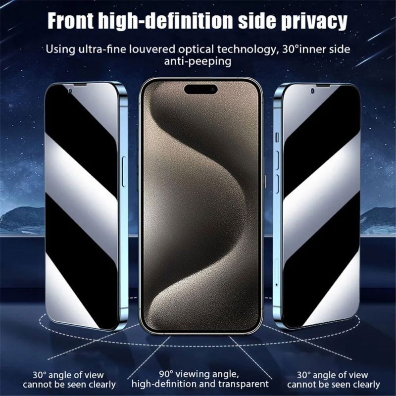 4PCS Anti Spy Glass For iPhone 16 Pro Max 12 13 14 15 Pro Max Plus ...