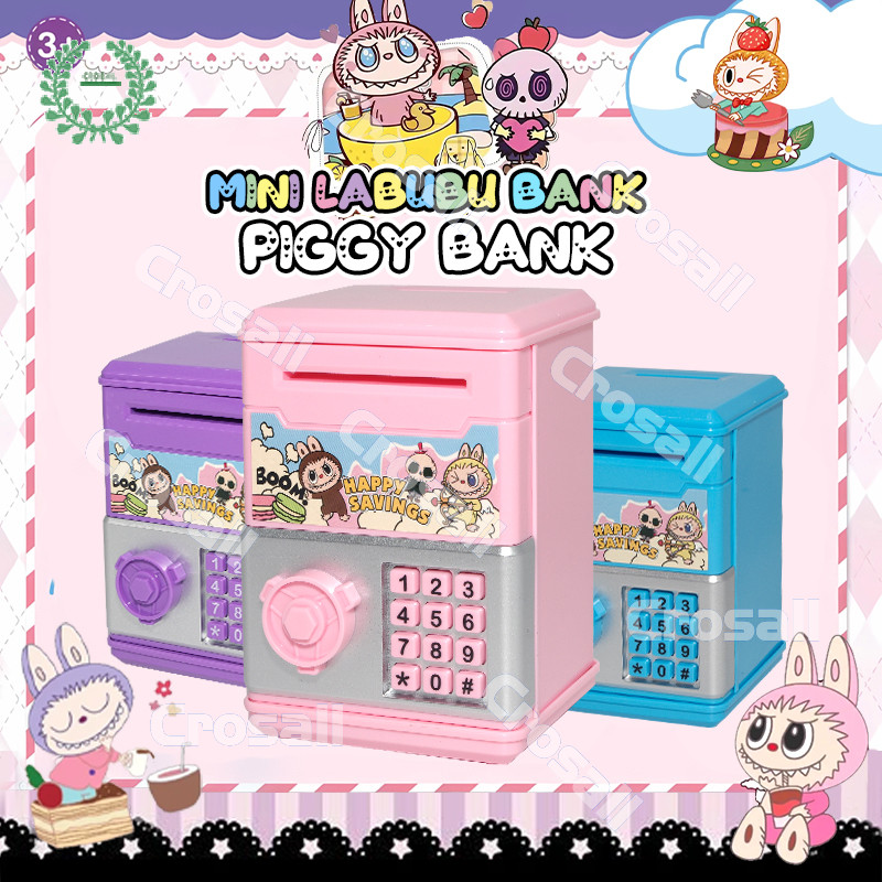 MINI Piggy Bank For Kids Labubu Kuromi Tabung Duit Kanak Kanak ATM Cute ...