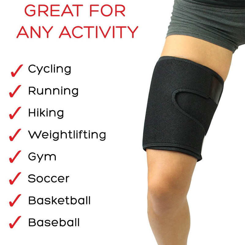 Thigh Brace Hamstring Wrap Compression Sleeve Trimmer - Support for ...