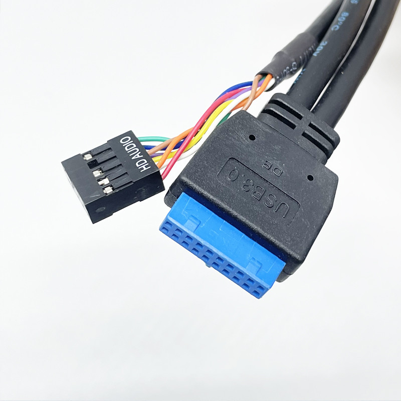 Computer Chassis Front Panel Cable 19pin 9p To USB3.0 + Type-c + HD ...