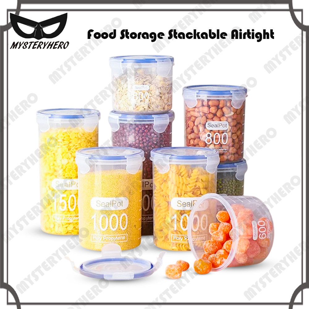 MsyteryHero Food Storage Stackable Airtight Container Transparent ...