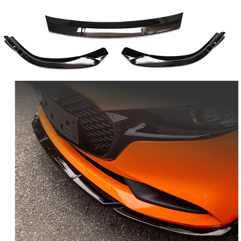 Front Bumper Lip Spoiler For Mazda 3 Axela 2019-2020 Sedan Gloss Black ...