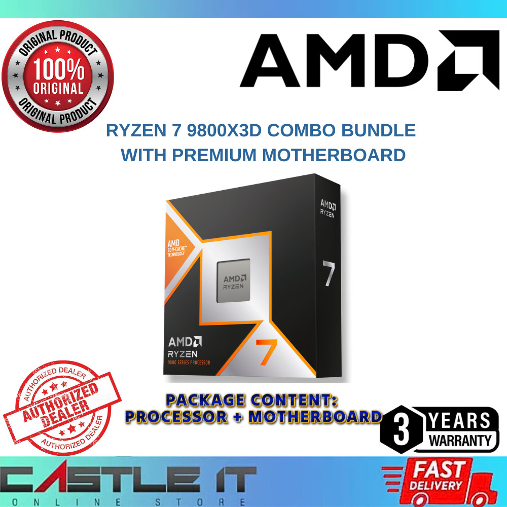 AMD Ryzen 7 9800X3D AM5 Gaming Processor Combo with X870 X870E B850 ...