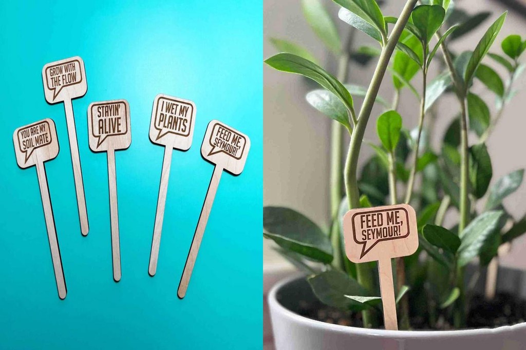 SP* Wooden Garden Labels Funny Plant Labels 5pcs Wooden Plant Markers ...