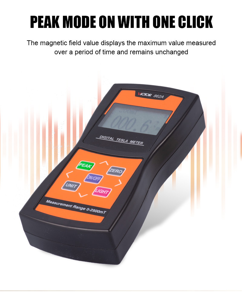 Victor 862 Digital Tesla Meter Magnetic Flux Surface Magnetic Field ...