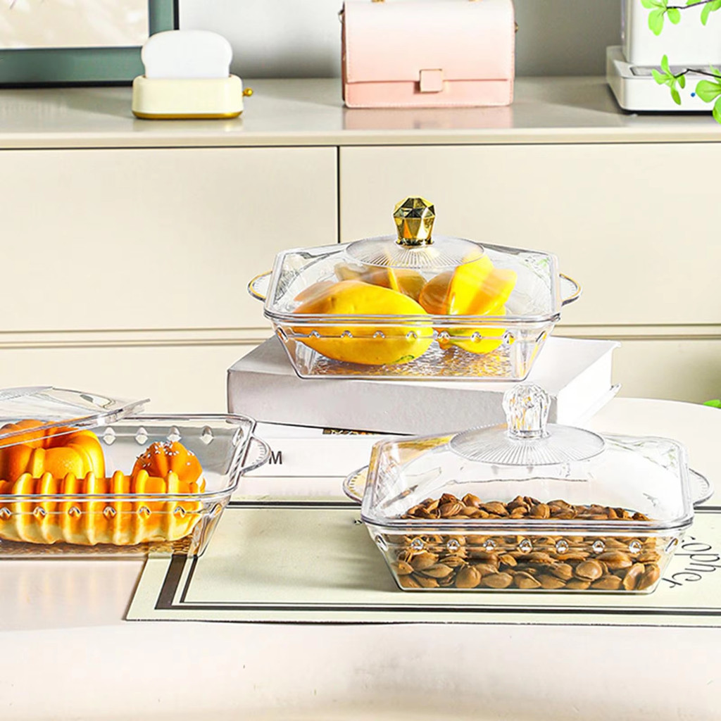 Buffet Food Tray Clear Party Platter With Cover Dulang Hidangan dengan ...