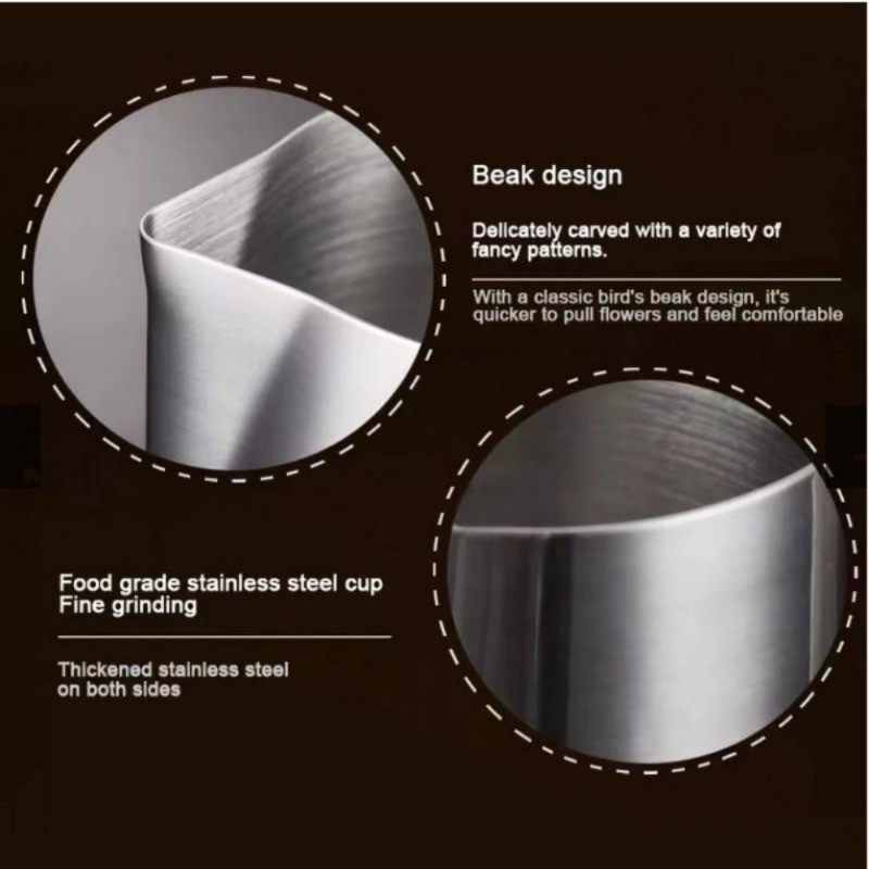 350/600/900ml Milk Creamer Frothing Pitcher With Scale Stainless Steel Coffee Cup Jug Latte ...