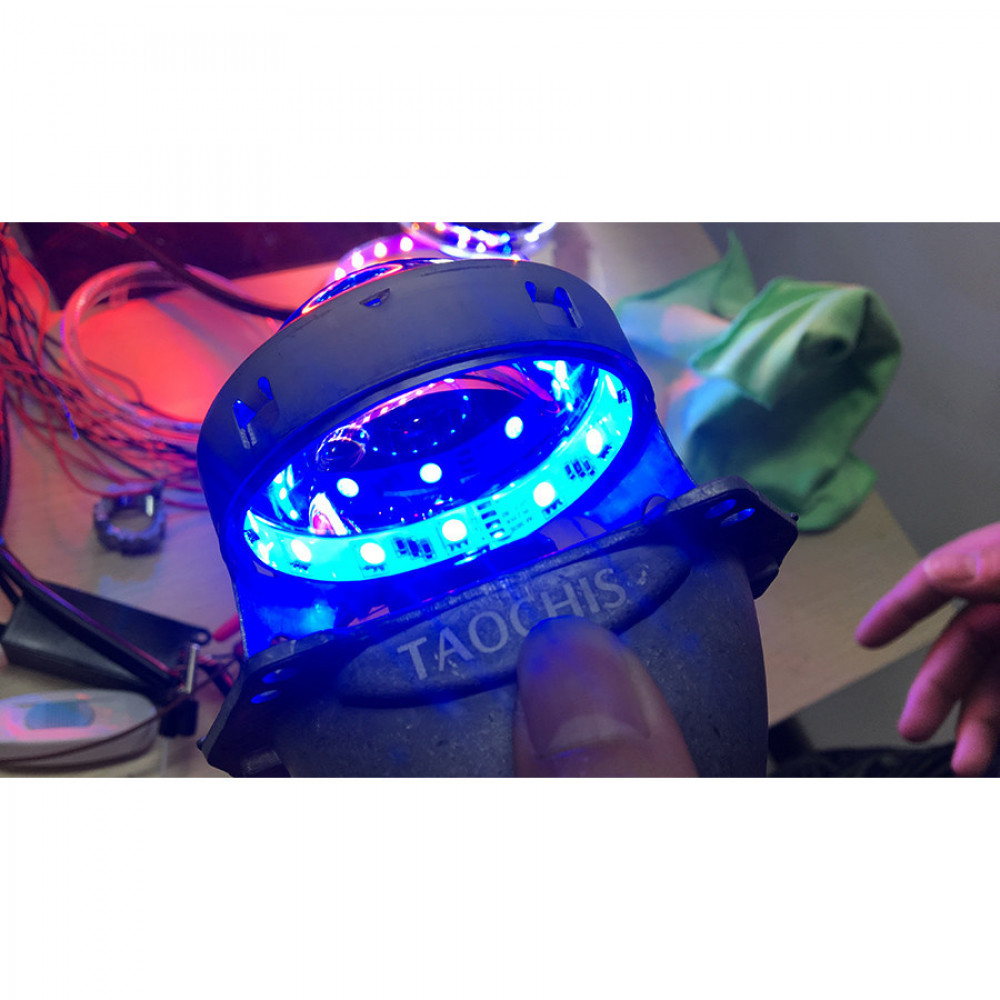 Auto RGB headlight Projector Led Devil Eye Demon Eye Lamp Bluetooth App ...