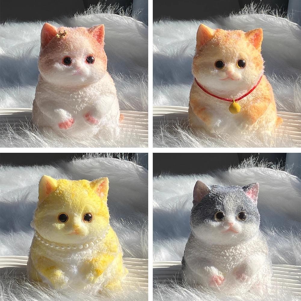 Large Simulation Cat Squeeze Toys Slow Rebound Cute Cat Fidget Toy Kids ...