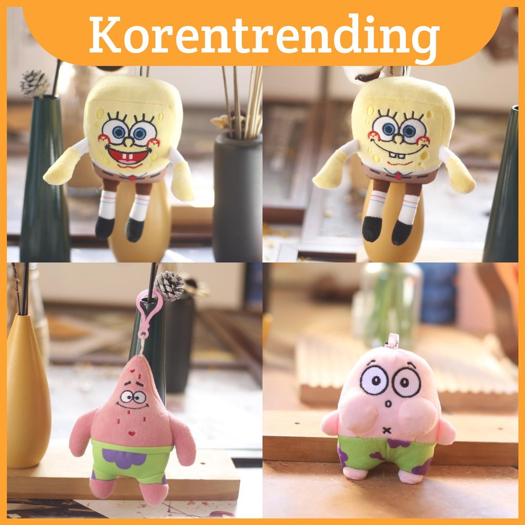 Cute Spongebob Smile Plush Keychain Adorable Patrick Bag For Kids ...