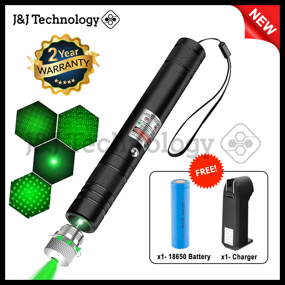 JNJ Technology Red Green Light Laser Pointer Beam 303 Rechargeable Wireless Long Range Laser ...