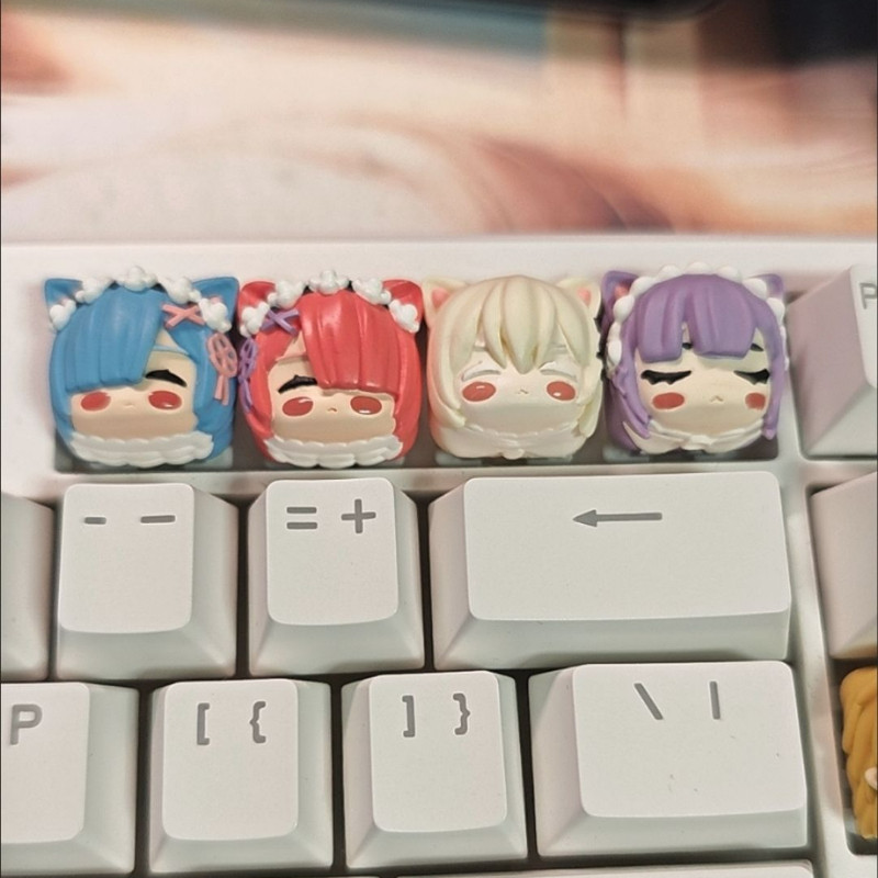 Rem Ram Keycap 3D Creative Cute Cartoon MX Switch Mechanical Keyboard ...