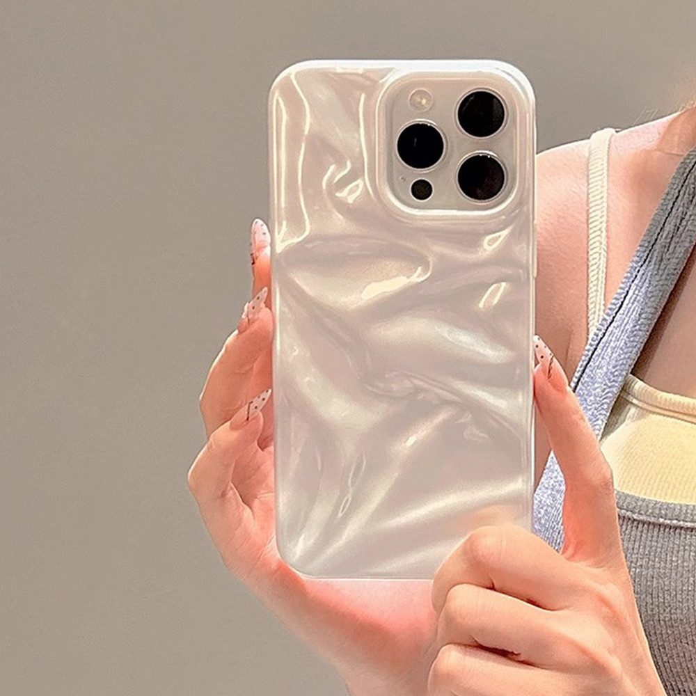 Luxury Water Ripple Wrinkle Phone Case for iPhone 16 15 14 12 11 13 Pro ...