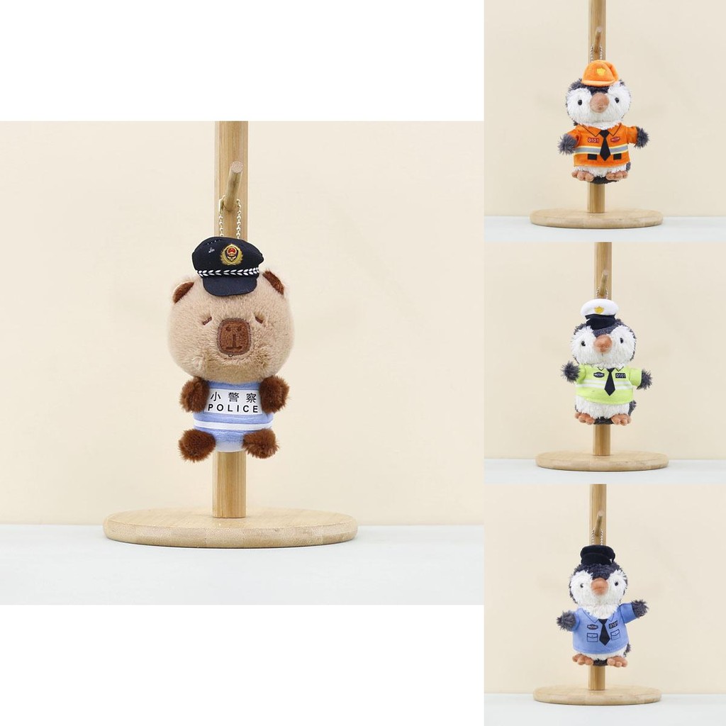 Fluffy Fun And Penguin Plush Toy Keychain With Firefighter And Styles ...