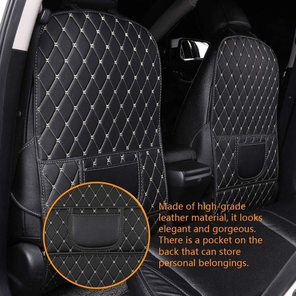 2PCS Long Car Seat Back Protector Universal PU Leather Car Anti-Kick ...