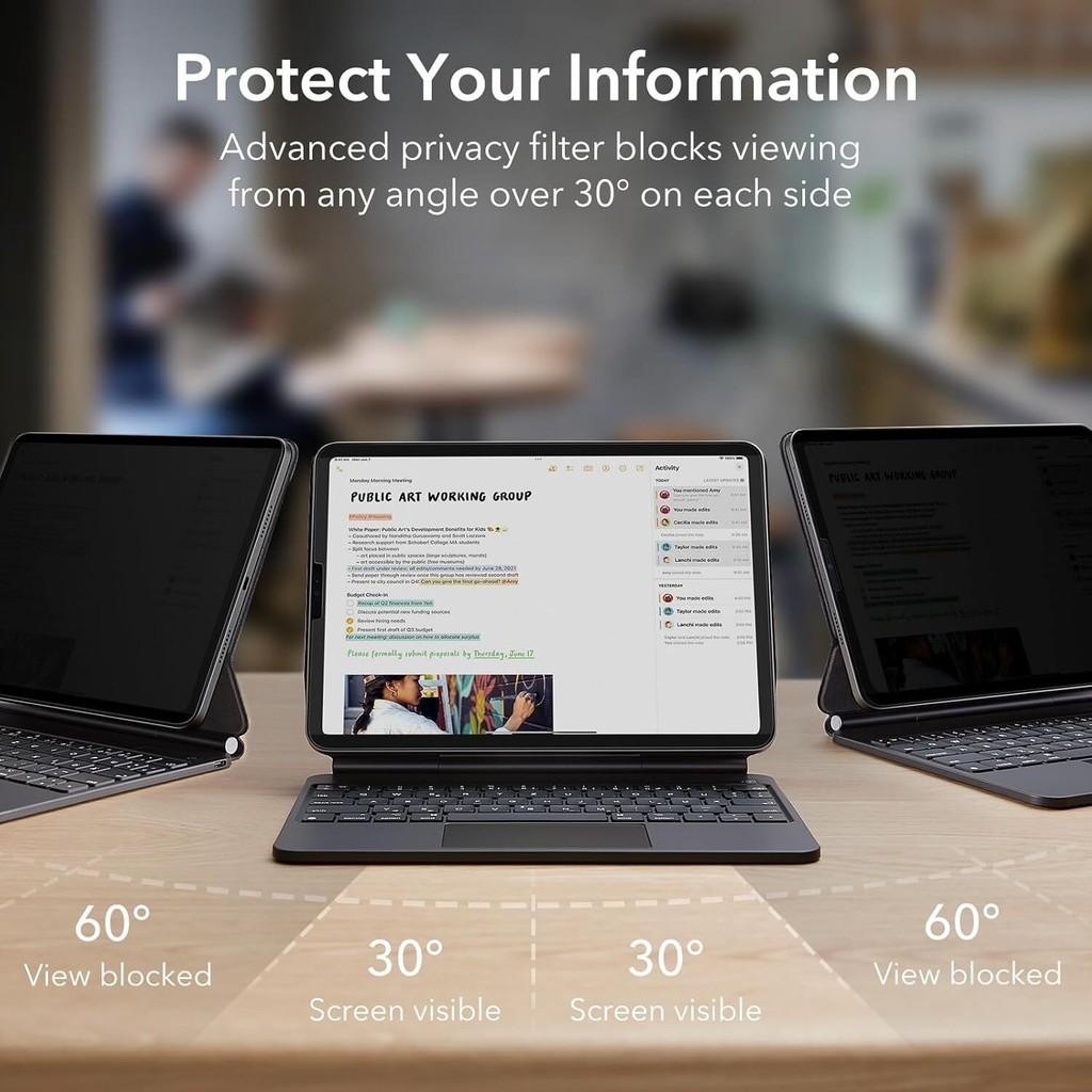360 Degree Detachable Magnetic Privacy Screen Protector for Surface Pro ...