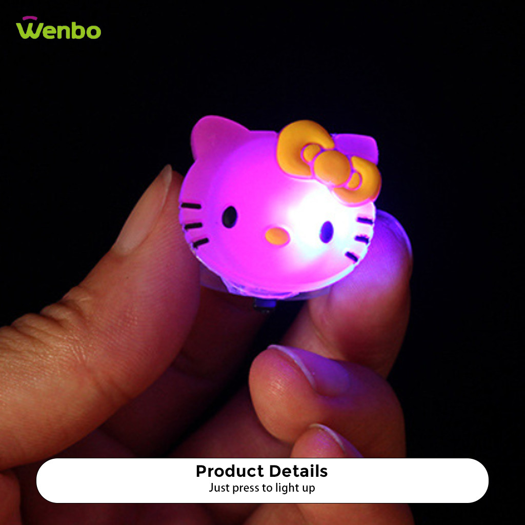 Wenbo Glowing Soft Rubber Rings LED Light Up Finger Toys Cute Cartoon ...