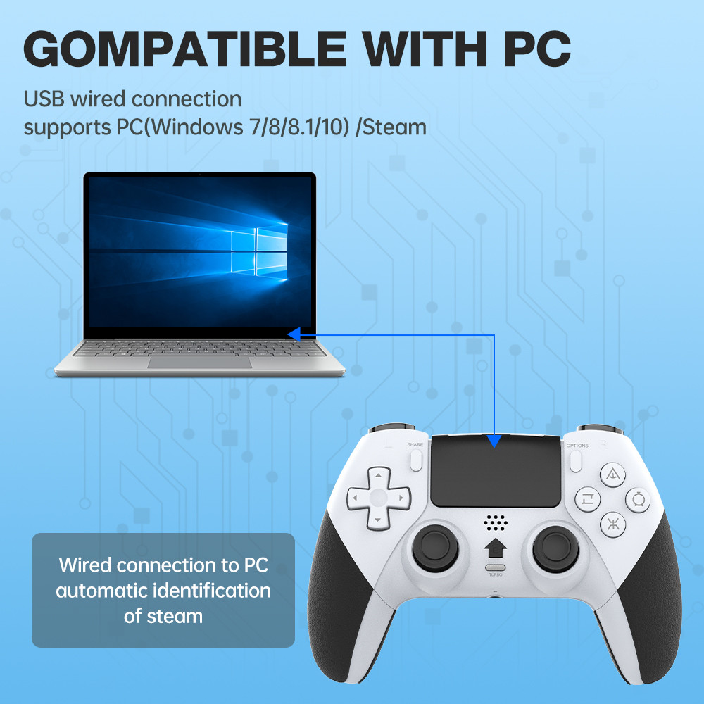 Bluetooth Wireless Controller Gamepad For PS4/PS4 Pro/PS4 Slim Console ...
