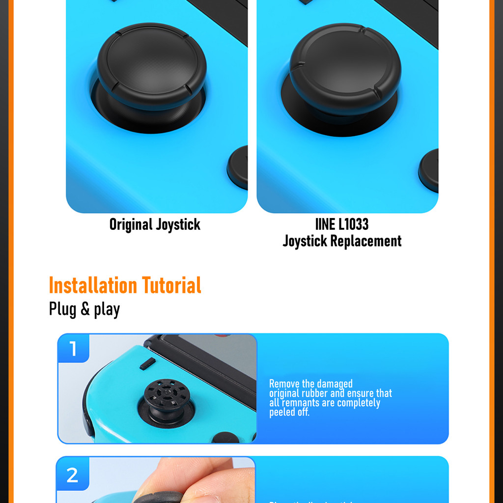 IINE Joycon Replacement Joystick Covers For Nintendo Switch OLED V1 V2 ...
