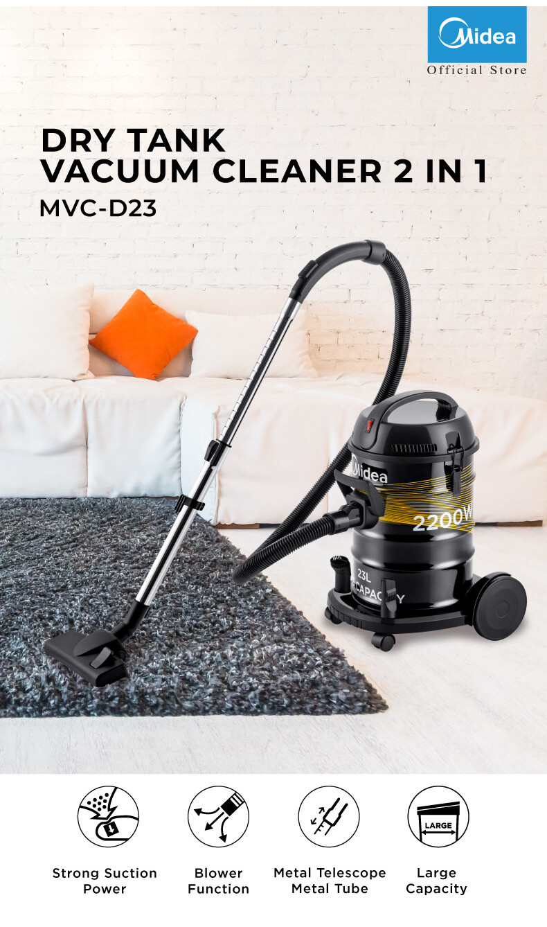 Midea MVC-D23 Dry Tank Vacuum Cleaner 2 In 1 (Blow & Vacuum) | Shopee ...