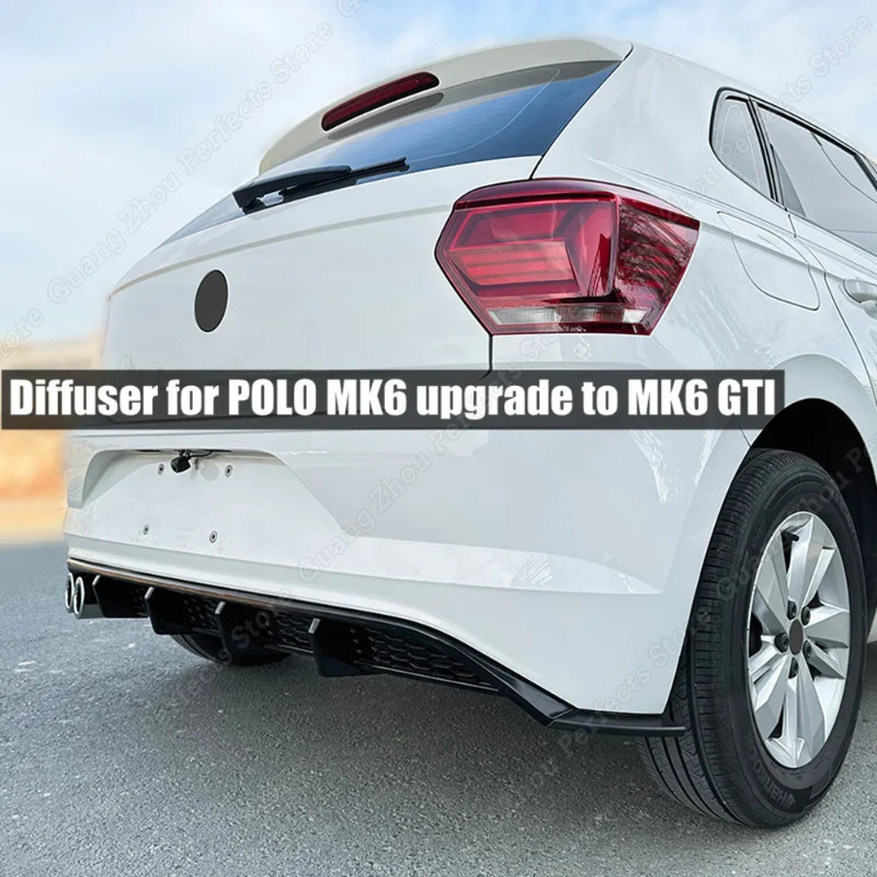 Racig Rear Bumper Diffuser for VW Polo 6 MK6 2017-2021 Pre-facelift ...