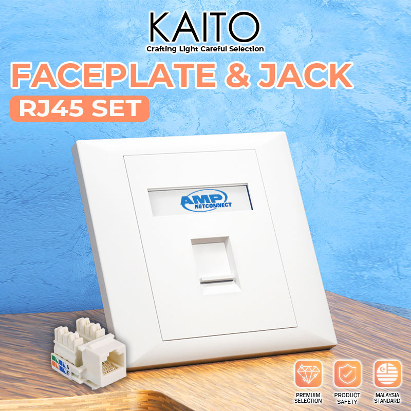 AMP Faceplate Jack Set TE Connectivity Punch Down Keystone Jack RJ45 ...