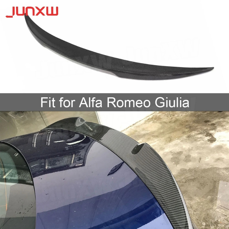 Dry Carbon Fiber Car Rear Spoiler Wing Trunk Lip for Alfa Romeo Giulia ...