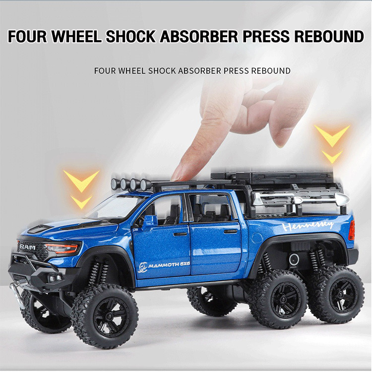 KLT 1:32 Dodge Ram Mammoth off-road 6*6 Diecast Model Car Alloy Cars ...