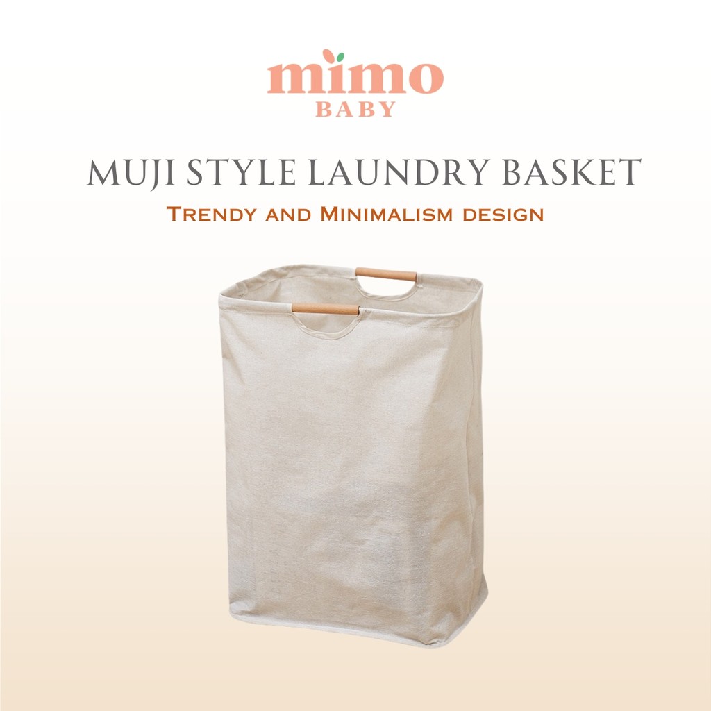 Muji Style Laundry Basket | Minimalist & Foldable | Shopee Malaysia