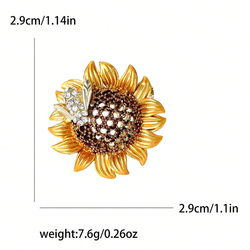 Trendy Enamel Sunflower Brooch For Women Plant Pin Party Banquet ...