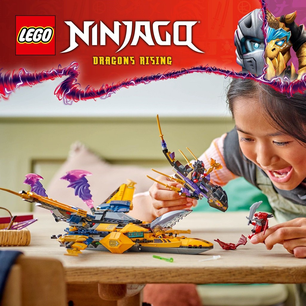 LEGO 71833 Ninjago Ras and Arin's Super Storm Jet Building Toy Set (510 Pieces) | Shopee Malaysia