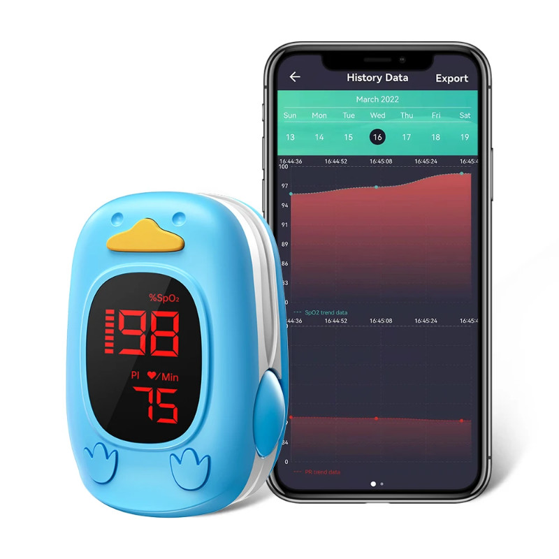 HealthTree Kid Finger Pulse Oximeter Pediatric Oximetro De Dedo SpO2 ...