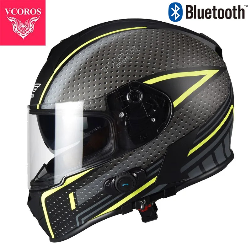 VCOROS Motorcycle helmet Integrated Bluetooth dual lens Full face ...