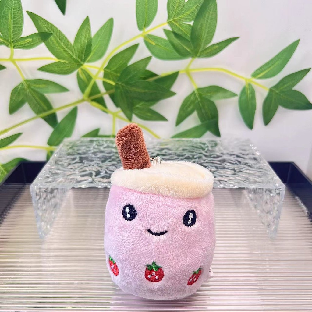 Soft Huggable And Plush Fruit Bubble Tea Keychain Adorable Plush ...